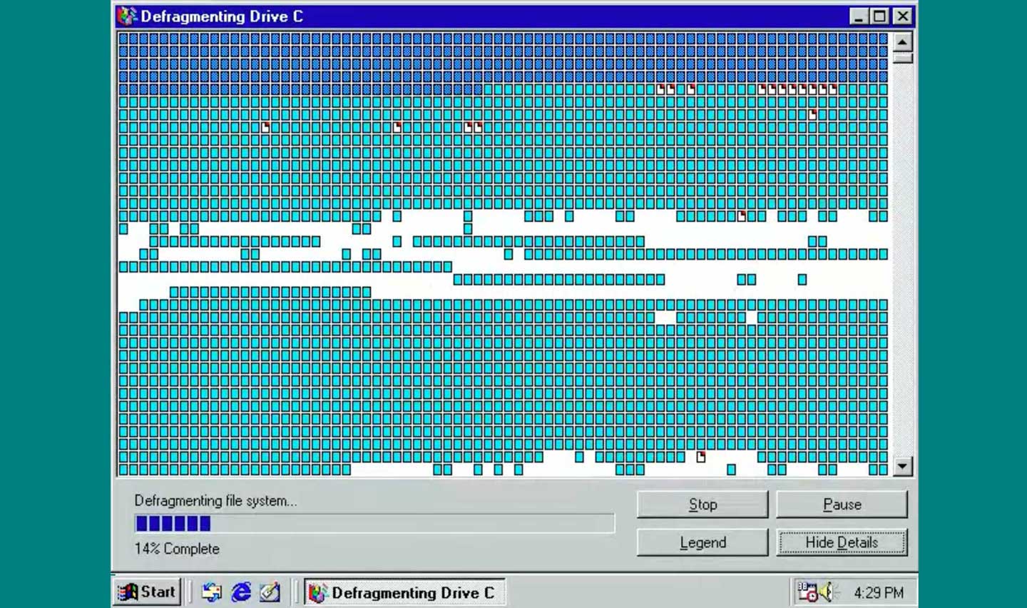 Relax with a Windows 98 Defrag Video for Digital Nostalgia